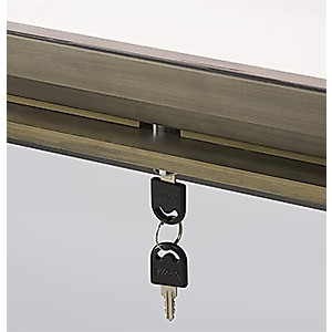 Displays2go Locking Display Table w/Rear Drawer, Stainless Steel Frame, LED Lights - Bronze (FSCSTLF7)