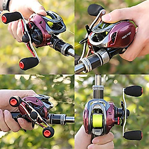 SeaKnight RED Fox Baitcasting Reels, 7.2:1/8.1:1 Gear Ratio, Ultralight Baitcaster Reel, Super Smooth with 13LBs Carbon Fiber Drag Fishing Reel