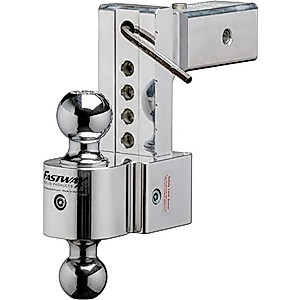 Fastway Flash STBM DT-STBM6625 Adjustable Silent Tow Ball Mount with 6 Inch Drop, 2.5 Inch Shank, and Chrome Plated Balls