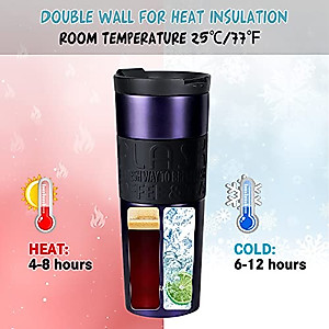 HASAGEI Travel Mugs for Hot Drinks, Insulated Coffee Mug with Leakproof Lid BPA-Free Coffee Travel Mug, Vacuum Insulation Stainless Steel Cup for Hot and Cold Coffee and Tea (Nevy Blue, 550ml/19oz)