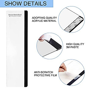 Monitor Memo Board - Multifunction Computer Monitor Memo Board Transparent Monitor Side Panel Creative Desktop Memo Board Easy to Use Suitable for Home Office Desktop 2pcs (Left and Right)
