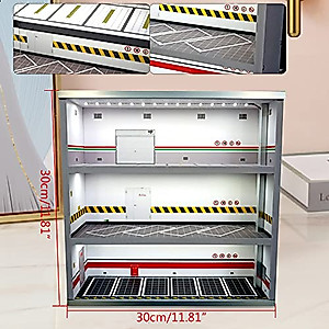 Garage Display Case Collectible Display Show Case with LED Lights,Model Car Display Case for 1:64 Scale Mini Car Parking Space Scene Collectible Gift Decoration 3 Layer Model Car Parking Lot Garage