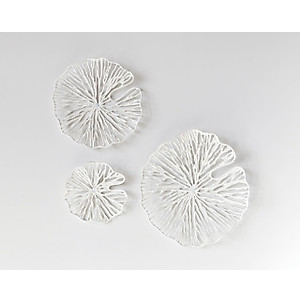 Creative Co-Op Handmade White Coral Shaped Paper & Metal Wall Décor (Set of 3 Sizes)