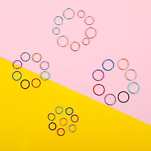 Yolev 36Pcs 20G Nose Ring Hoop for Women Men Stainless Steel Nose Ring Hoop Nose Piercing Jewelry Stainless Steel Helix Tragus Lip Septum Ring Cartilage Earring