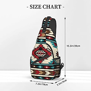 ROSIHODE Cute Native American Sling Backpack Casual Indian Chest Bags Crossbody Travel Hiking Daypack For Women Men