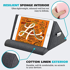 MoKo Tablet Pillow Stand, Pillow Lap Holder for iPad Tablet up to 11" for Xmas Gift, eReaders, Fit with iPad 9 10.2",iPad Mini 6 8.3",iPad 10th,iPad Pro 11 2022,Air 4, Galaxy Tab S6/S7, Space Gray