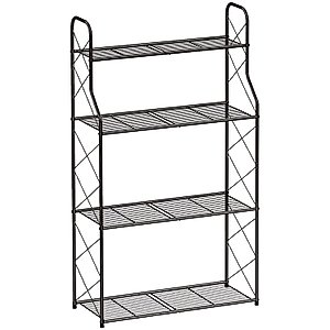 Kufutee 4 Tier Plant Stand Rack Indoor Outdoor Multiple Holder Shelf,Black