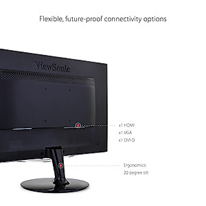 ViewSonic VX2452MH 24in 2ms 1080p Gaming Monitor HDMI, DVI, VGA (Renewed)