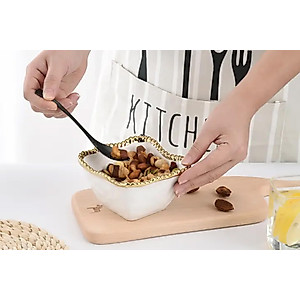 Pampa Bay Golden Salerno Porcelain Square Snack Bowl