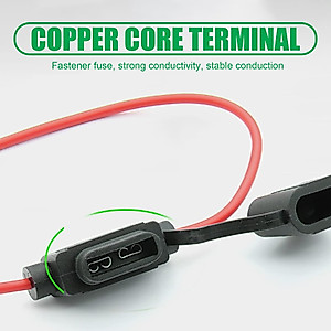 GKmow 5 PCS Plug-in Low-Voltage Fuse Holder, 30A Fuse, 12AWG Insulated Wire, Waterproof Appliances Protection Tool, Suitable for Cars, All-Terrain Vehicles, Motorcycles, Yachts, CD Players (Black)