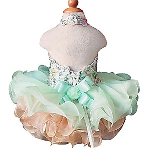 Jenniferwu G040-8 Infant Toddler Baby Newborn Little Girl's Pageant Party Birthday Dress Green Size 3-6M