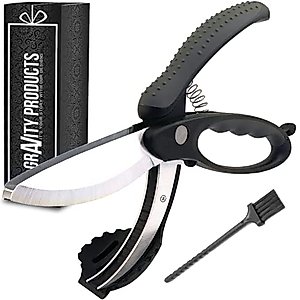 Toss and Chop Salad Tongs, Salad Chopper, Heavy Duty Kitchen Salad Scissors, Multifunction Double Blade Salad Cutting Tool (Black Salad scissor)