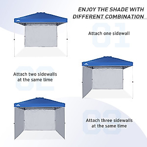 EAGLE PEAK Sunwall/Sidewall for 10x10 Straight Leg Canopy only, 1 Sidewall, Blue