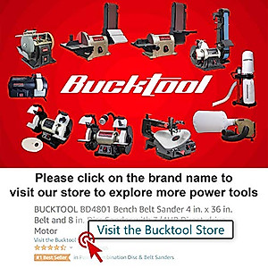 BUCKTOOL Direct Drive Bench Belt Sander, 4x36 in Belt and 8 in Disc Sander, 3/4HP Belt Sander for Woodworking, 5.0A Benchtop Belt Sander