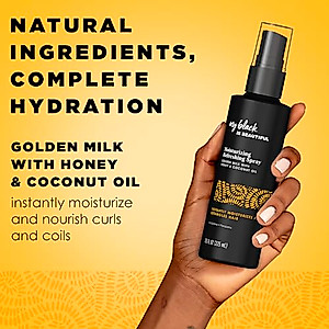 MY BLACK IS BEAUTIFUL Detangler Spray, Sulfate Free, for Curly and Coily Hair with Coconut Oil, Honey and Turmeric, 7.6 fl oz