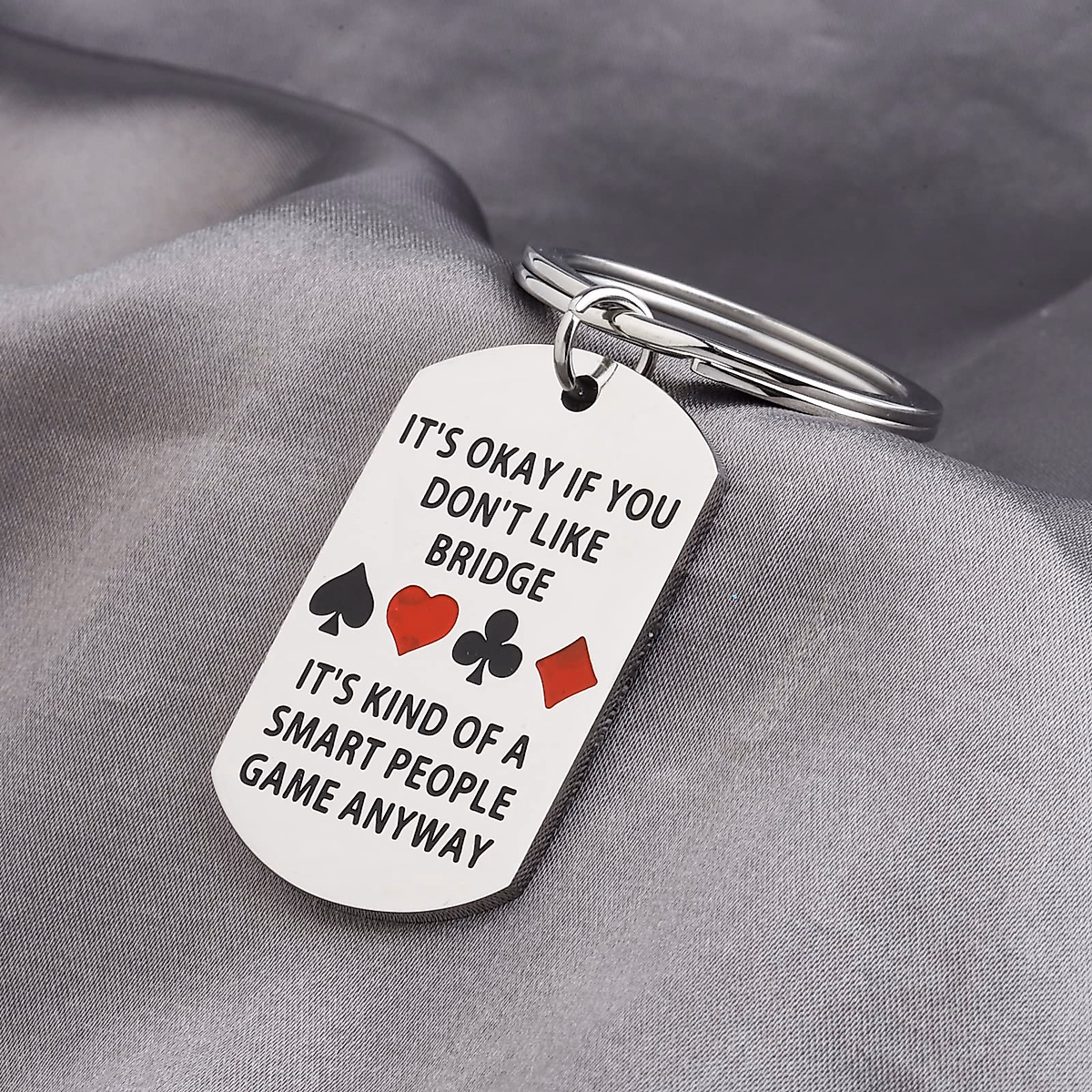 FAADBUK Funny Bridge Gift Bridge Lover Gift Bridge Keychain for Bridge Player Bridge Themed Gift (Bridge)