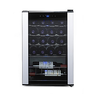 Wine Enthusiast - 20 Bottle Evolution Series Wine Cooler - Compact Mini Fridge Bottle Storage - Small Refrigerator for Beverage Storage - 25 1/2" H x 17" W x 18 3/4" D
