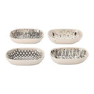 Creative Co-Op Set of 12, 5.5" L Stoneware Dish Serveware, Multi