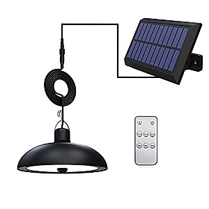 Solar Shed Light with Remote Control, 78 LED Solar Pendant Light, 4 Lighting Modes Waterproof Outdoor Indoor Hanging Lamp for Home, Garden, Patio, Barn (Motion Sensor, Dusk to Dawn