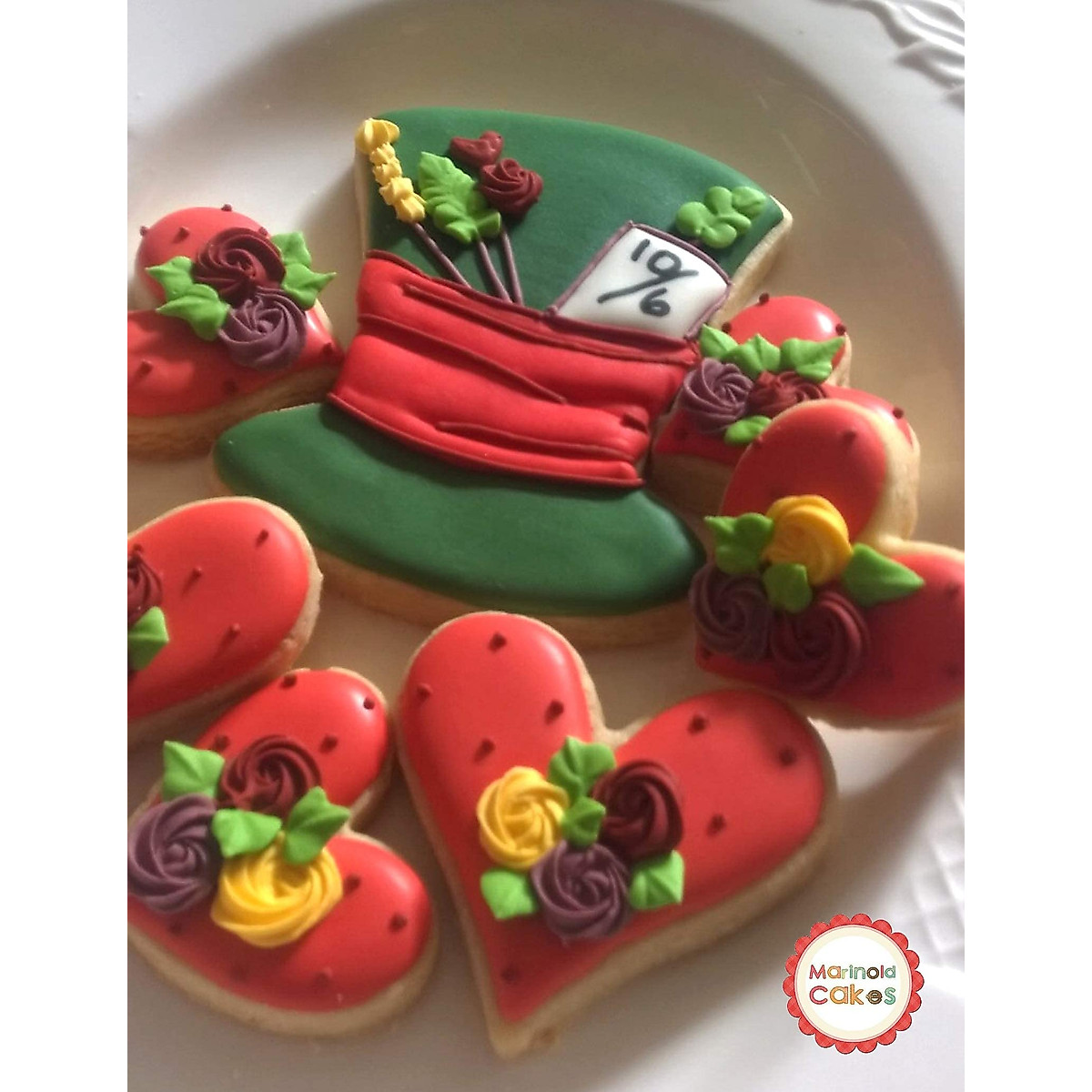 Wonderland Cookie Cutter 12 Piece Set from The Cookie Cutter Shop - Mad Hatter Hat, Cheshire Cat, Queen's Crown, Drink Me Bottle Cookie Cutters – Tin Plated Steel Cookie Cutters