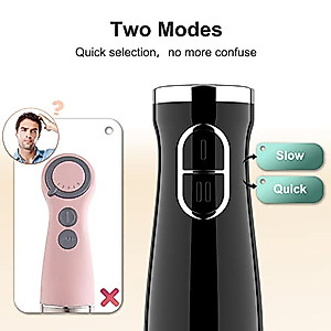 Kichot Emersion Hand Blender, 1000W 4 In 1 Electric Stick Blender for Kitchen with Food Chopper, Egg Whisk, Stainless Sticker, 600ml Mixing Beaker for Smoothies, Soups, Sauces, Baby Food ( Black)