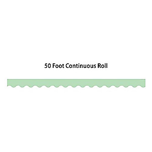 Teacher Created Resources Mint Green Scalloped Rolled Border Trim - 50ft - Decorate Bulletin Boards, Walls, Desks, Windows, Doors, Lockers, Schools, Classrooms, Homeschool & Offices