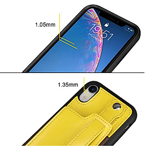 TOOVREN iPhone XR Wallet Case with Lanyard Strap Card Holder Xr iPhone Case Protective Cover with Stand Wallet Leather PU Detachable iPhone Lanyard for iPhone XR 6.1 Inch (2018) (Yellow)
