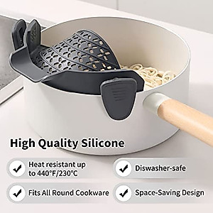 Pasta Strainer - Kitchen Gadgets Strainers and Colanders Silicone Strainer Clip on Strainer for pots Kitchen Strainer for Meat Vegetables Fruit