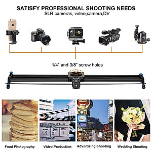 GVM Motorized Camera Slider, 31" Aluminum Alloy Track Dolly Rail Camera Slider with Tracking Shooting, 120 Degree Panoramic Shooting and Time-Lapse Photography for Most DSLR Cameras
