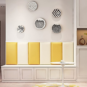 3D Anti-Collision Wall Padding for Kids, Removable Leather Cladded Décor Wall Bed Headboard for ​Tatami, Living Room, Bedroom, ​playroom, Baby Protector Wall Panels (White), 23.6 in x 11.8 in