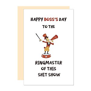 Ure Tenk Boss Appreciate Card, Funny Ringmaster Inspired Boss Day Card, Hilarious Card for Manager