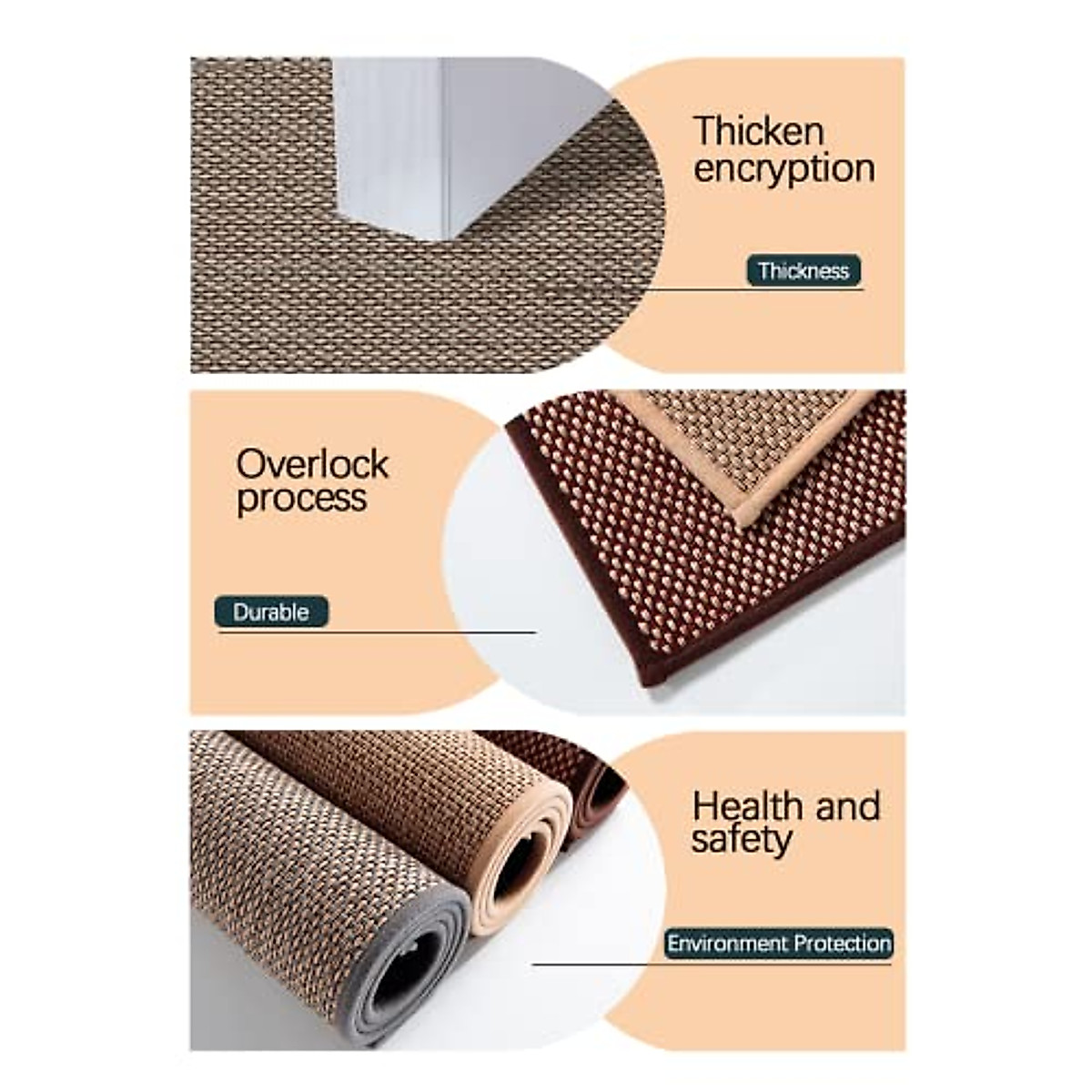 Hiroshi Kitchen Rugs and Mats Non Skid Natural Rubber Twill Washable Waterproof Comfort Standing Mat Runner for Kitchen, Floor, Office, Sink, Laundry(Beige, 17.7*29.5+17.7*47.2)