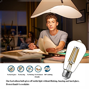 winsaLED Light Bulbs 75 watt, LED Bulbs 60~75 Watt Equivalent, 7W=75W, High Bright 850lm E26 Medium Base, Daylight 4000K Vintage Light Bulb 12pack, Non-Dim…