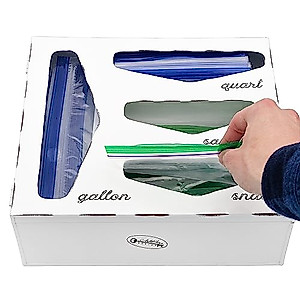 AuldHome Enamelware Kitchen Bag Organizer (White), Farmhouse Style Holder Compatible with Zipper Seal Kitchen Storage