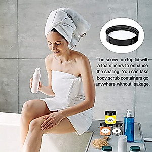 PeacePeo Plastic Jars with Lids, 48Pcs 6OZ Slime Containers with Screw On Lids Clear Round Plastic Storage Jars Refillable Container Jars Plastic for Travel Storage Home Kitchen Food