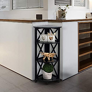 Casual Home Montego 4-Shelf Corner Folding Bookcase, Black (New)