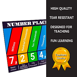 Math Posters 12 pack grade school charts Glossy Paper (12.5x18) Young N Refined