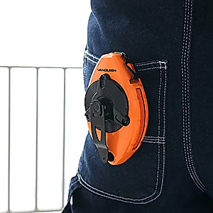 VANQUISH 2 Piece Aluminum Chalk Line Reel 100 Ft. with 4 Oz Blue Chalk Carpenter Construction Chalk Tools 5 to 1 Gear Ratio for Quick Rewind (4301)