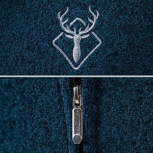 Mylldey Mens Casual Full Zip Cardigan Sweaters Cable Knit Jacket Sweater Men, US Size(Navy-XXL)