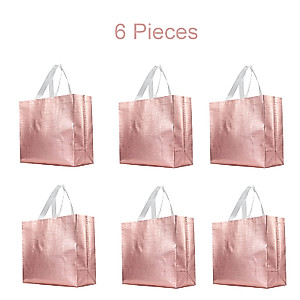 LOOKSGO 6 Pcs Gift Bags Glossy Reusable Gift bag for Party Wedding Birthday