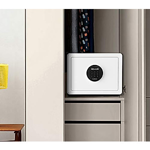 KAPUCI Modern Minimalism Design Auto-Open Safe, 0.78 CubicFeet Digital Safe Box with Full Felt Lining, High Capacity for 4 Pistols, Safety Steel Household Wardrobe,Bedroom for Home,Office,Hotel, Handgun, Jewelry