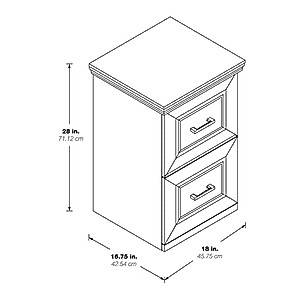 OSP Home Furnishings Jefferson 2-Drawer File Cabinet with Euro-Style Drawer Glides and Lockdowel Fastening System, Vertical, Espresso