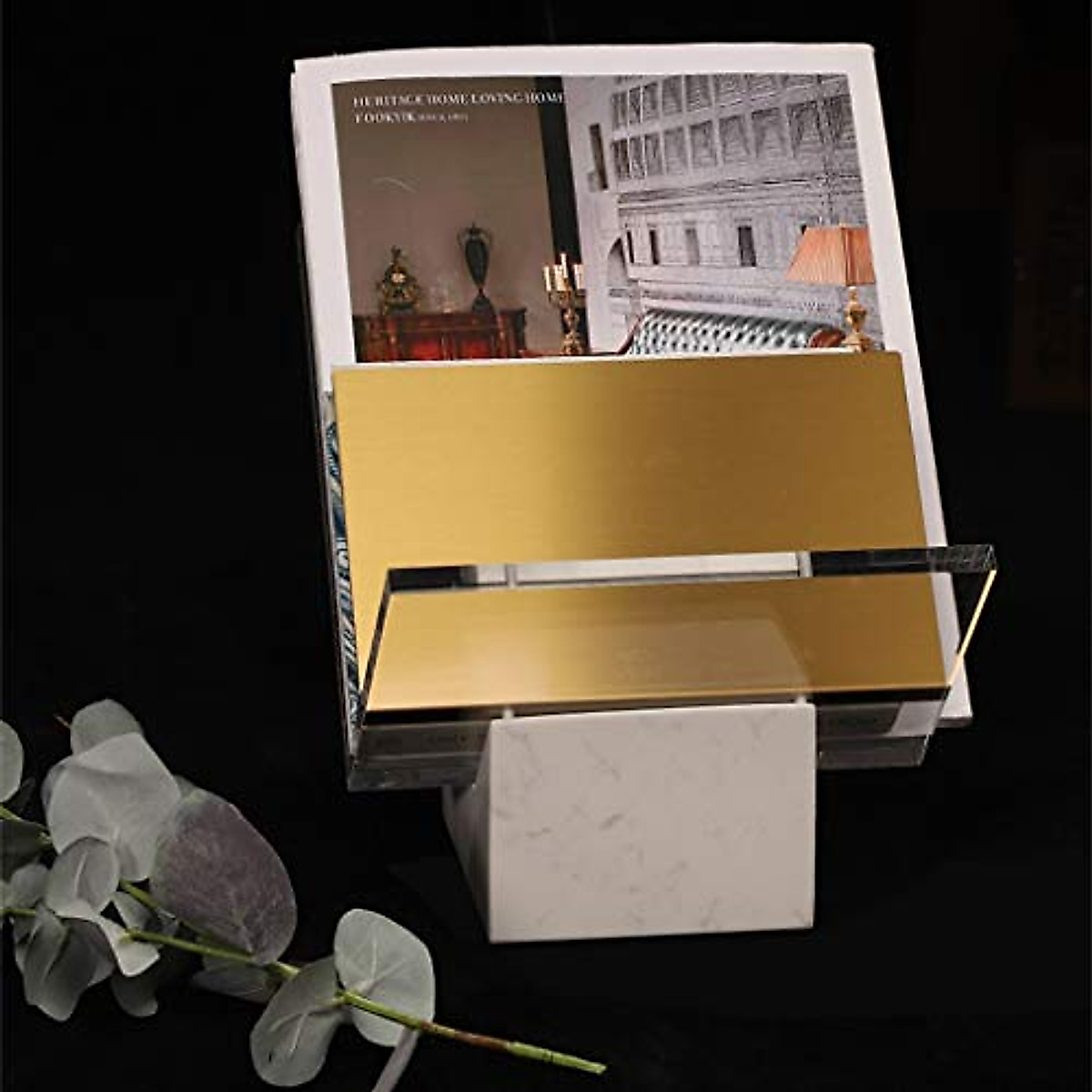 Storage Newspaper Baskets Creative Acrylic Magazine Magazine Rack Office Desktop Newspaper Rack Shelf Bedroom Home Rack (Color : Clear, Size : 272021cm)