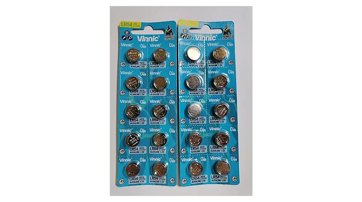 20 VINNIC 1131F LR54 AG10 ALKALINE BATTERIES 1.5V WATCH NO MERCURY 2025 ...