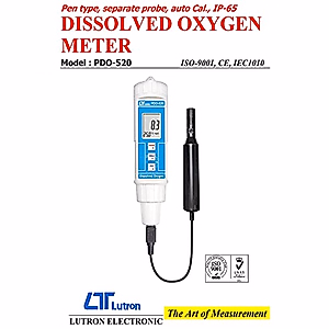 Portable Dissolved Oxygen Meter (Range: 0 to 20.0 mg/L) Aquariums, Medical Research, Agriculture, Fish Incubator Facilities Along with Factory Calibration Certificate Model: PDO-520