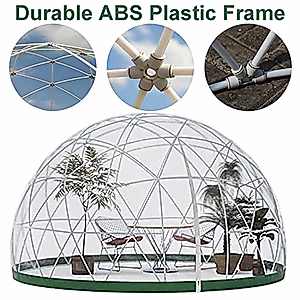 Garden Igloo Dome, 12FT Bubble Tent Garden Dome Tent with PVC Cover and Garden Dome Mesh, 5-7 Person All Year Use Geodesic Dome Tent for Sunbubble, Backyard, Outdoor Winter, Party