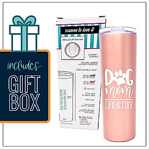 Dog Mom Tumbler - Dog Lovers Gifts for Women - Dog Mom Insulated Cup, Coffee Mug - Great Dogs Themed Gifts for Christmas, Birthday, Best Cups and Mugs for New Dog Mom, Things for Dog Lovers