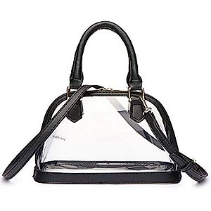 KEEPOP Womens Clear Shell Crossbody Bag Dome Transparent Handbag Purse PVC Shoulder Bag