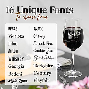 Custom 17oz Stemmed Wine Glass with Your Custom Logo Design or Personalized Text - Permanent Laser Engraving - Wedding Favors, Corporate Gifts, Birthdays, Parties or Events