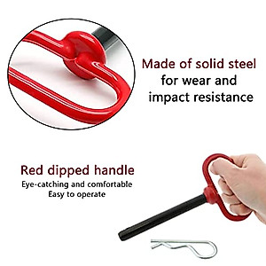 Joyangy 2pcs 5/8x6 Inch Steel Ractor Towing Hitch Pin and Clip, Locking Trailer Hitch Pin, Lawn Tractor Trailer Hitch Pin, Trailer Gate Pin for Tractor RV Trailer Truck ATV